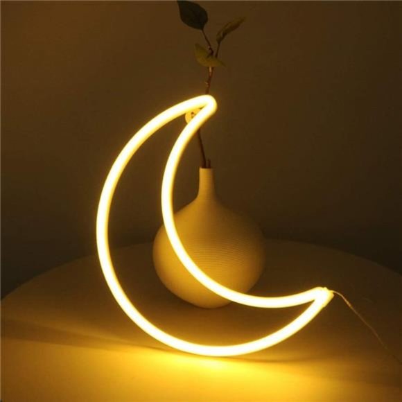 Other | Led Warm White Moon Neon Light Cute Neon Moon Signchristmas ...